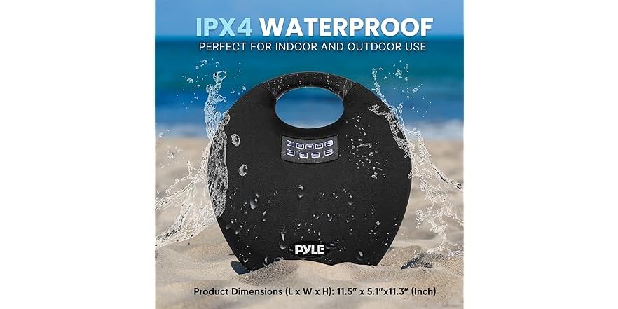 (NEW) Pyle Mini IPX4 Waterproof Wireless Portable Bluetooth Speaker