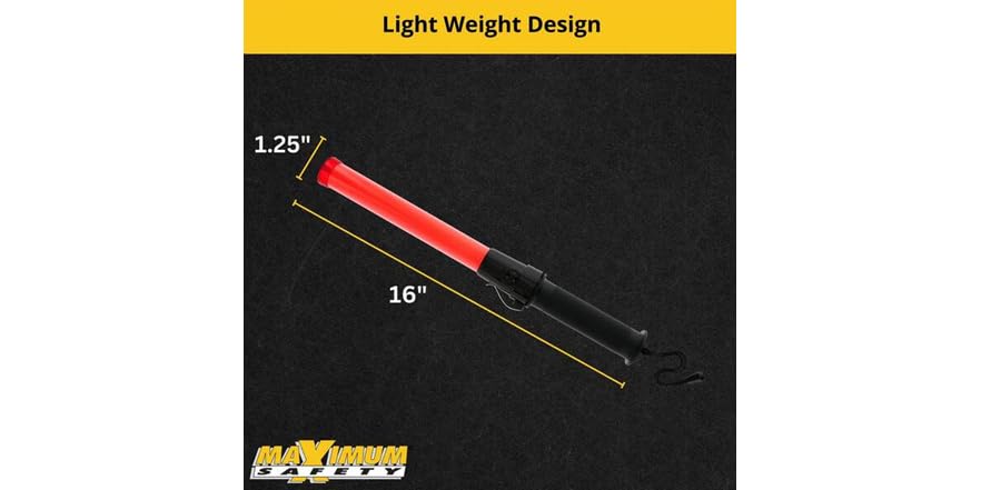 MAXIMUM SAFETY 16in Orange/Blk Safety Light Baton