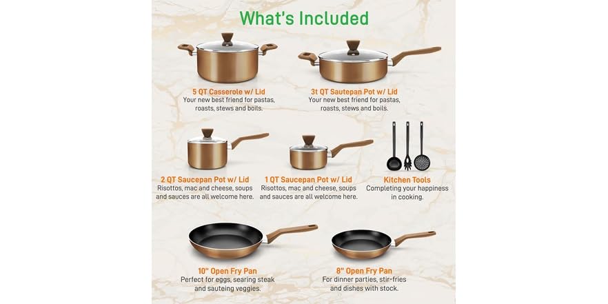 NutriChef 13-Pc. Nonstick Cookware Set
