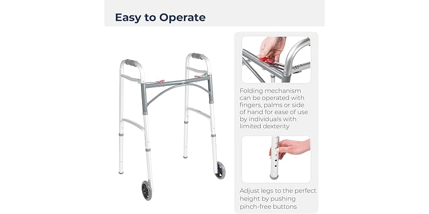Drive Medical 2-Button Folding Walker