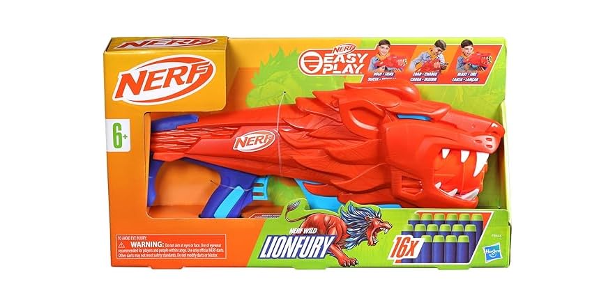 NERF Wild Lionfury,Easy Play Dart Blast