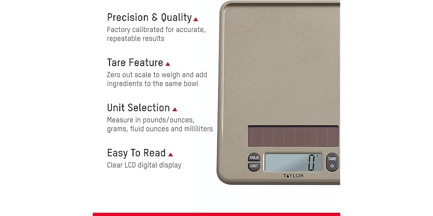 Taylor Light Powered Digital Kitchen Scale