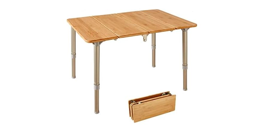 ATEPA Small Bamboo Folding Side Table