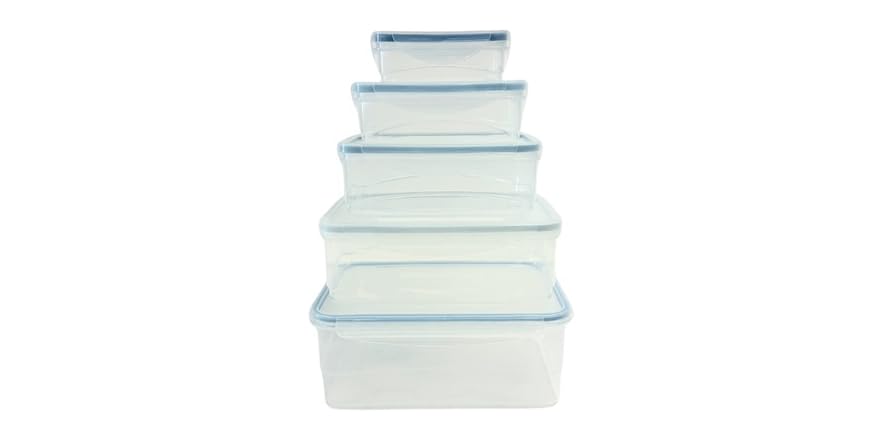 10pc Snap Lock Plastic Container Set