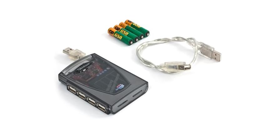 CyberPower 4-Port USB 2.0 Hub with Rechargeable Battery Pack