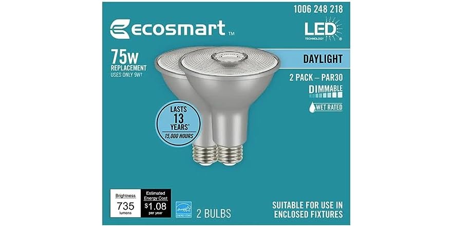 75-Watt Dimmable PAR30 LED Flood Light (2-Bulbs)
