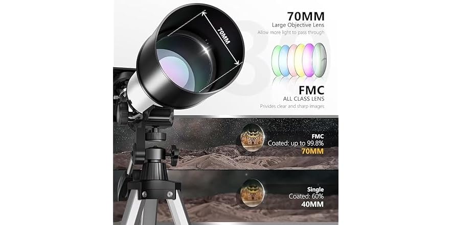 Astronomical Telescope, 70mm Aperture 400mm