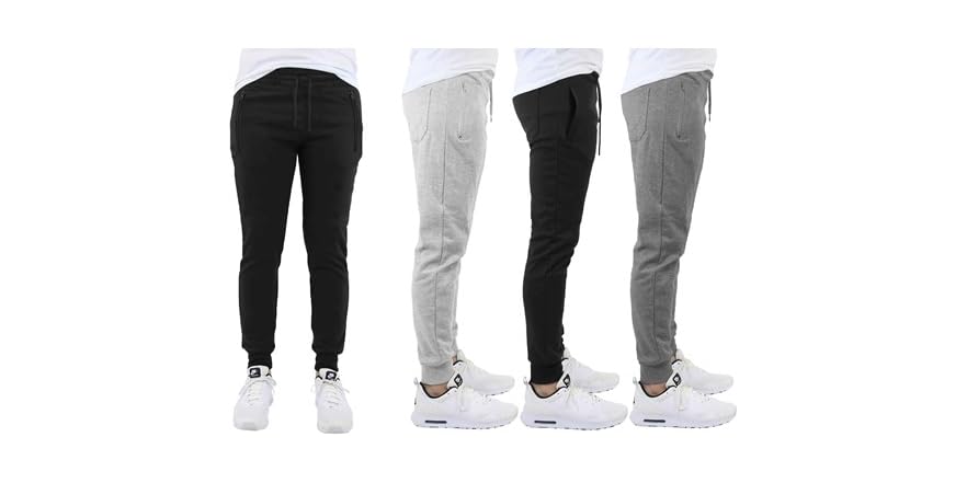 3Pk Asst Mens Super Slim FT Joggers