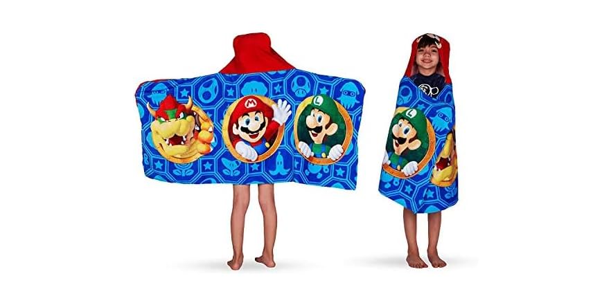 Super Mario Hooded Towel Wrap