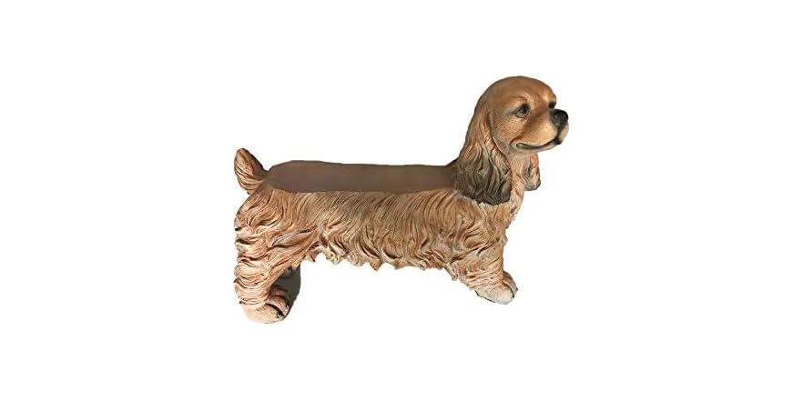 30" Cold Cast Cocker Spaniel Bench