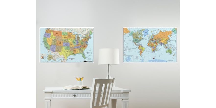 Dry Erase USA and World Map