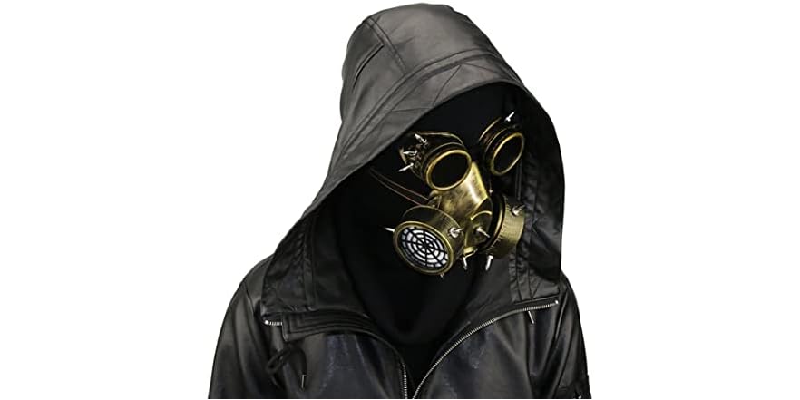 Metal Gas Mask with Goggles