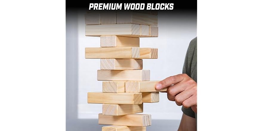 GoSports Large Wooden Toppling Tower
