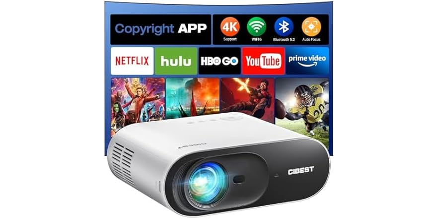 Cibest G5 4K Supported Projector with Wi-Fi/Bluetooth