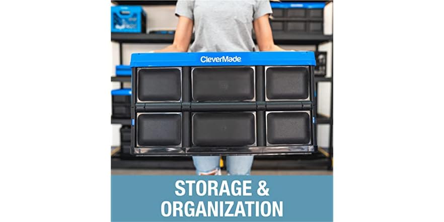 CleverMade 3PK Folding Box Solid Wall 32L - No Lid