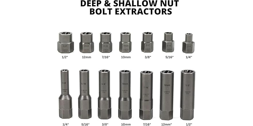 NEIKO Impact Nut & Bolt Extractor Set