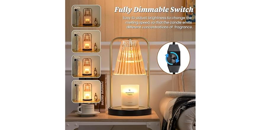 VerRon Gold Candle Warmer Lamp