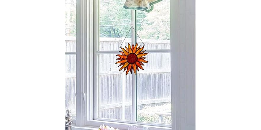 Sun Stained Glass Window Hanging