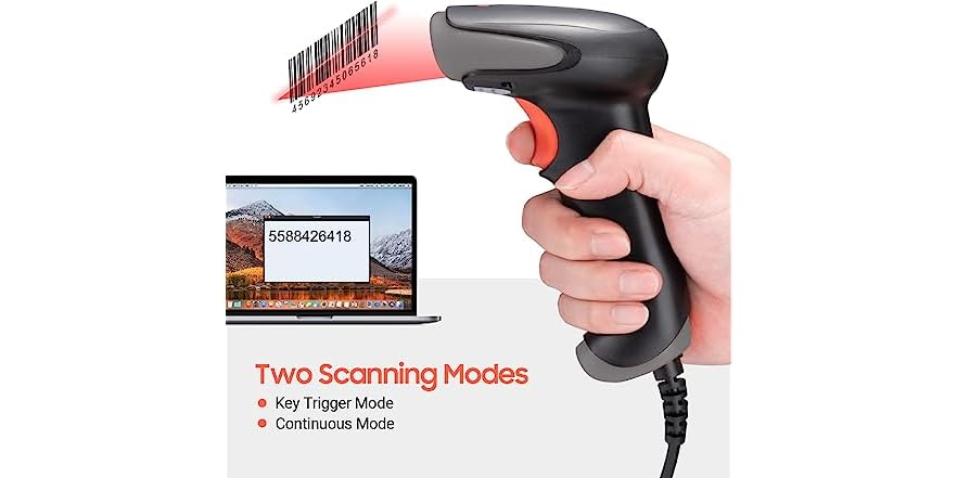Tera 1D Laser Barcode Scanner USB Wired