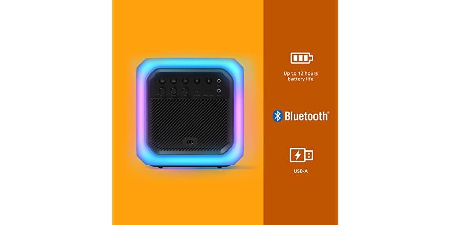 (NEW) Philips X7207 Wireless Bluetooth Party Cube Speaker