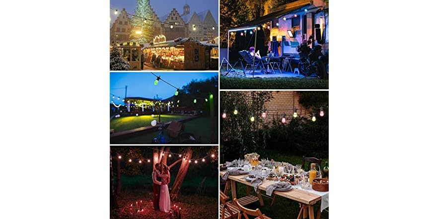 HBN 24ft Outdoor RGBW-Smart String Lights