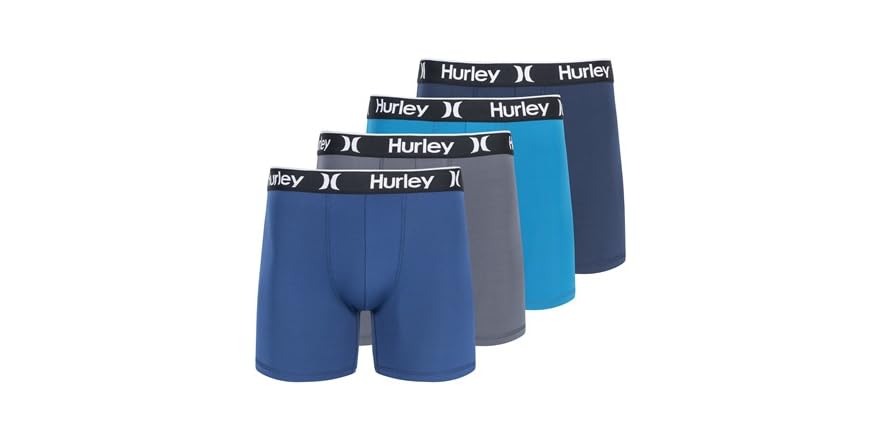 Hurley Men's 4 Pack Solid Boxer Brief
