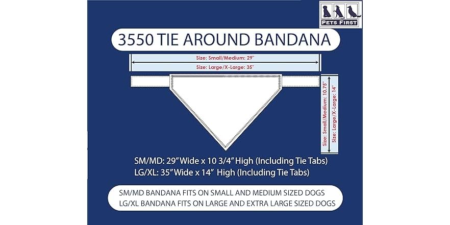 Pets First NCAA Tie Bandana, S/M
