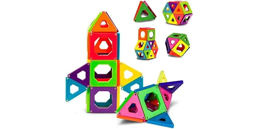 Discovery Kids 24pcs Magnetic Tile Building Blocks