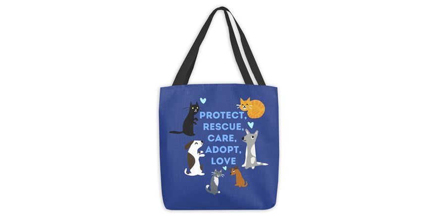 Protect, Rescue, Care, Adopt, Love Medium Tote Bag