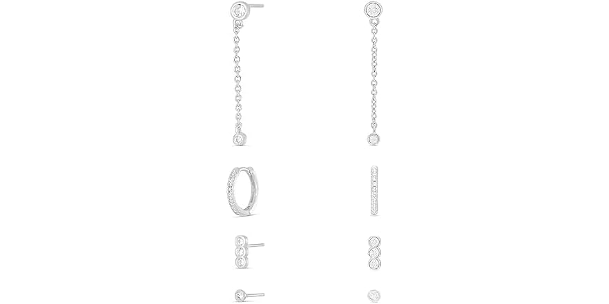 Amazon Essentials Bezel Earring Set