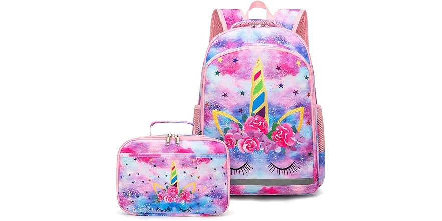 Girls School Backpack with Lunch Box