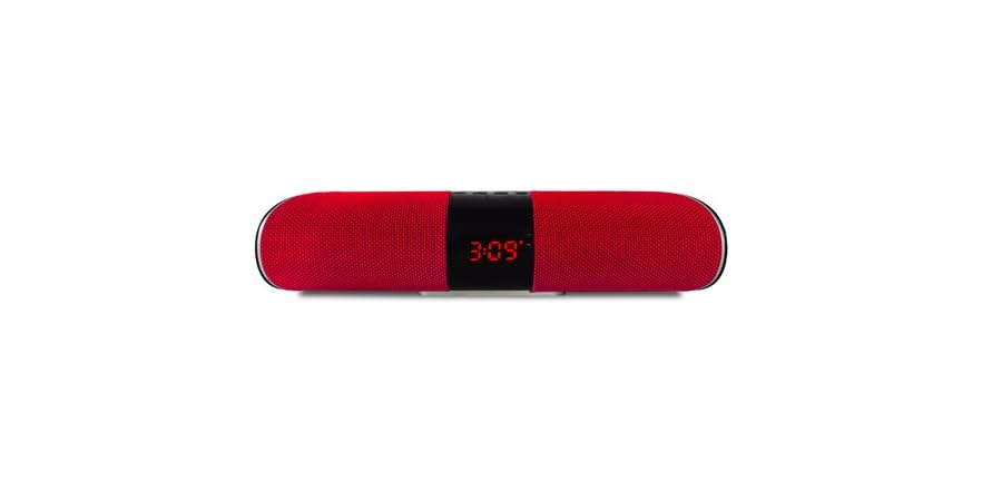 Wireless Soundbar Speaker with Clock Display and built-in FM Radio