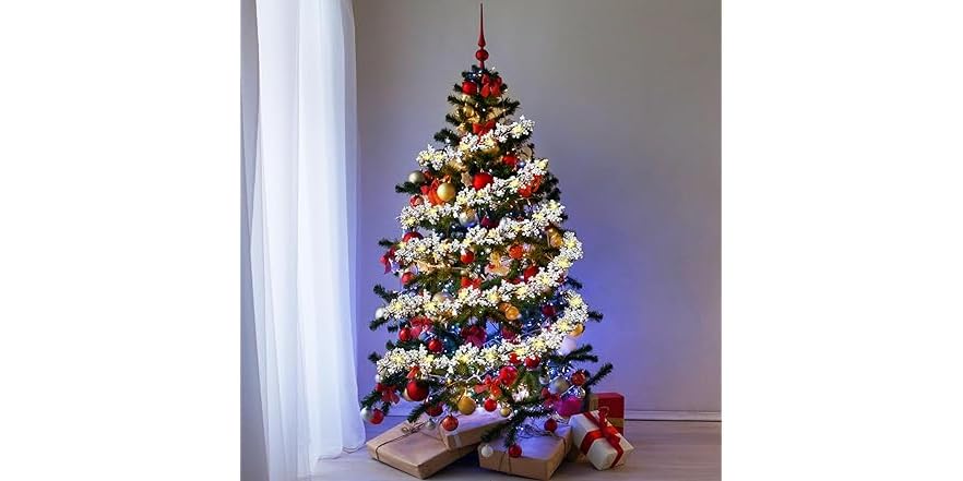 6ft Berry String Lighted Plastic Garland