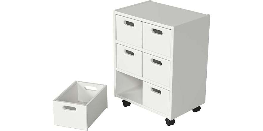 Jela Solid Wood Roll Cart Cubby