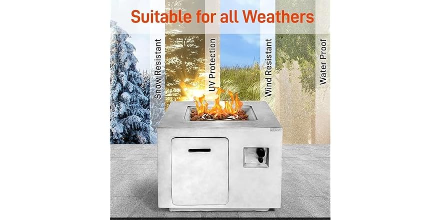 SereneLife Outdoor Propane Fire Pit Table