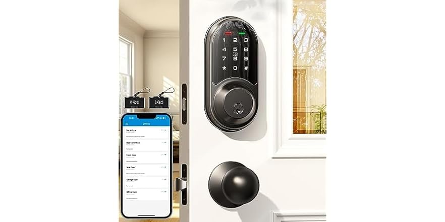 VEISE RZ06C Keypad Smart Lock with Knobs Matt Black
