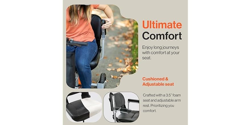 Superhandy 3 Wheel Folding Mobility Scooter Upgraded Design
