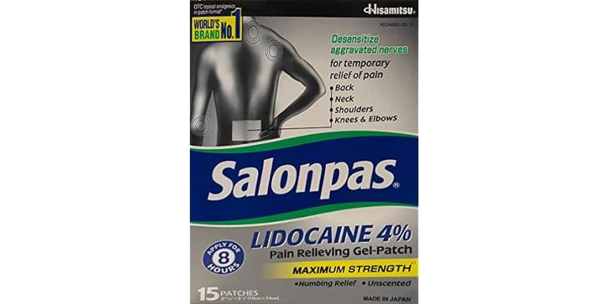 Salonpas LIDOCAINE Pain Relieving Max 15pc