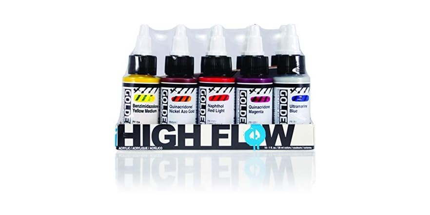 Golden High Flow Acrylic 10 Color Set