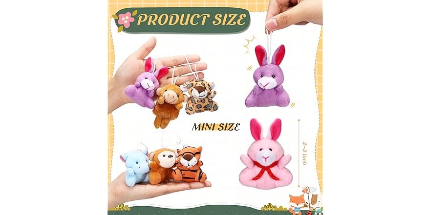 200Pcs Ornamental Mini Stuffed Animals