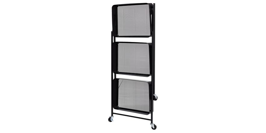 Origami 3-Tier Foldable Rolling Large Shelf Cart