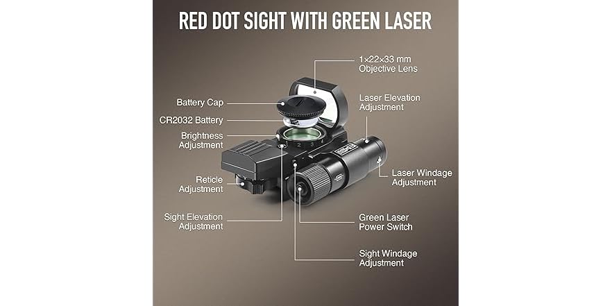 PINTY Reflex Red Dot Sight with Laser