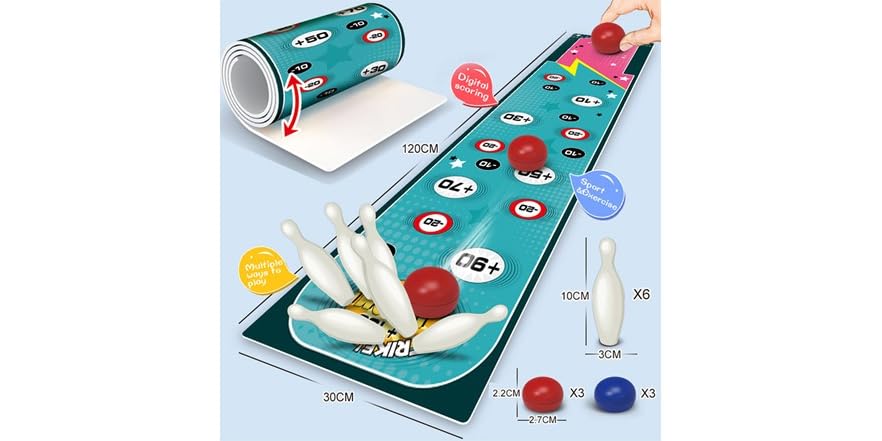 Bowling Boardgame, Multi Players Indoor Table Game