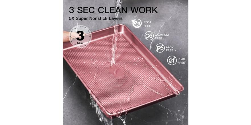 3Pc Diamond Textured Baking Trays