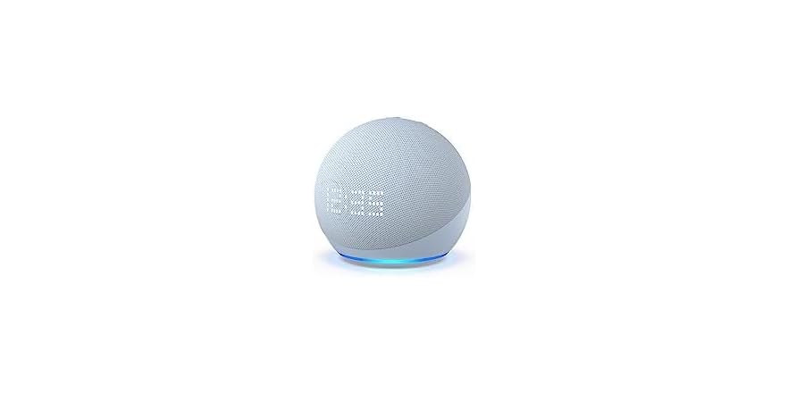 (Like-New) Amazon Echo Dot (5th Gen) with clock (2022) (NO POWER ADAPTER)