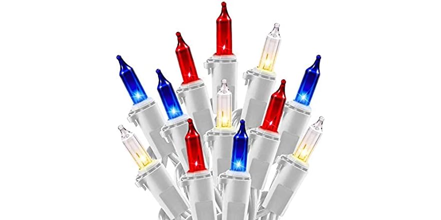 Brightown Red,White,Blue Christmas Mini String Light