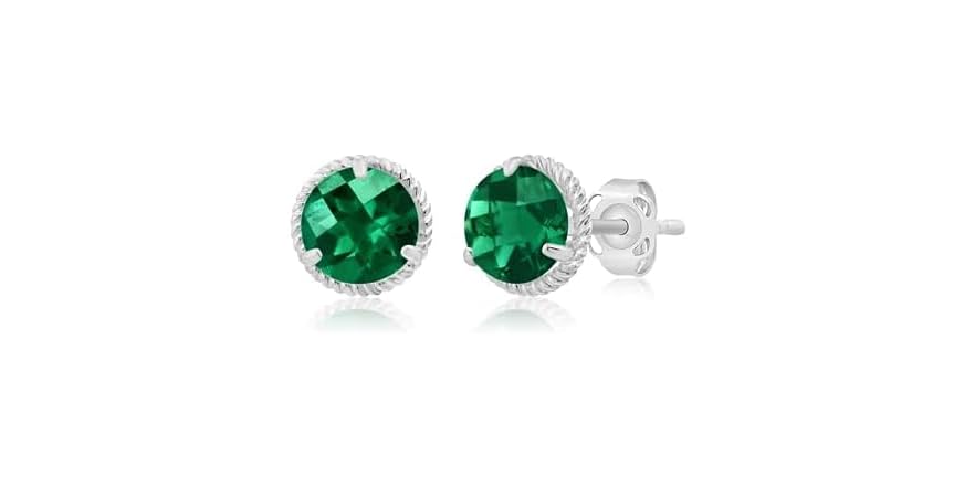 Max+Stone 14k WG 6mm Roped Stud Earrings