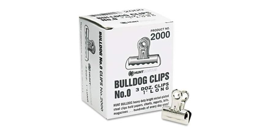 x-Acto Bulldog Binder Clips Steel 36/Box