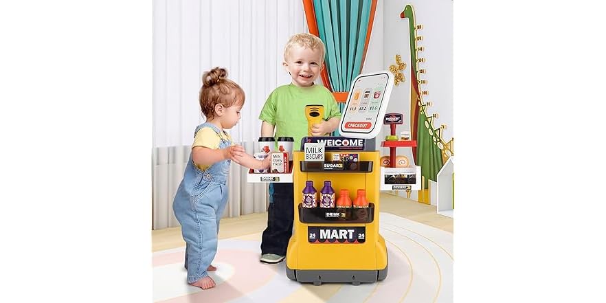 DEAO Kids Cash Register Playset 48PCS