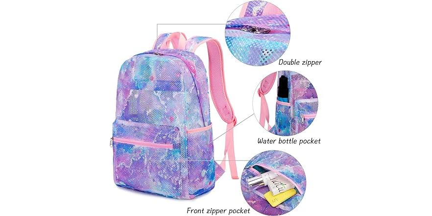 Semi-Transparent Mesh Backpack For Kids